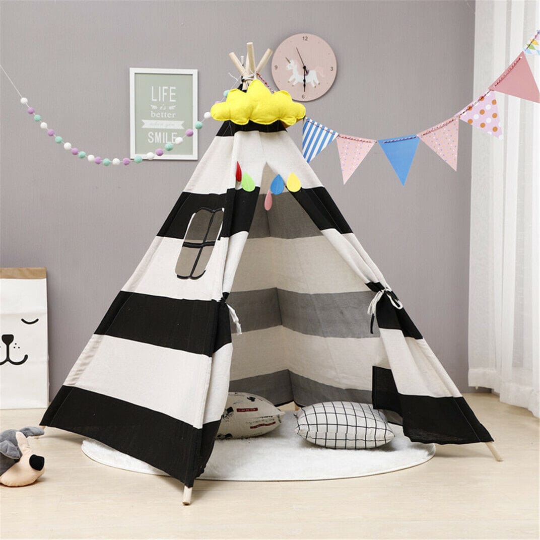 Large Kids Teepee Indoor Play Tent Cotton Canvas Children Indian Tipi ...