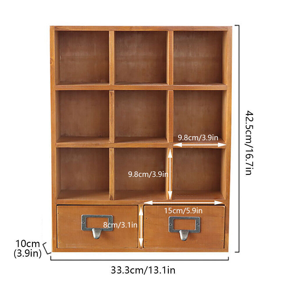 9 Grids Wooden Shelf Bookcase Storage Bookshelf Shelves Office ...