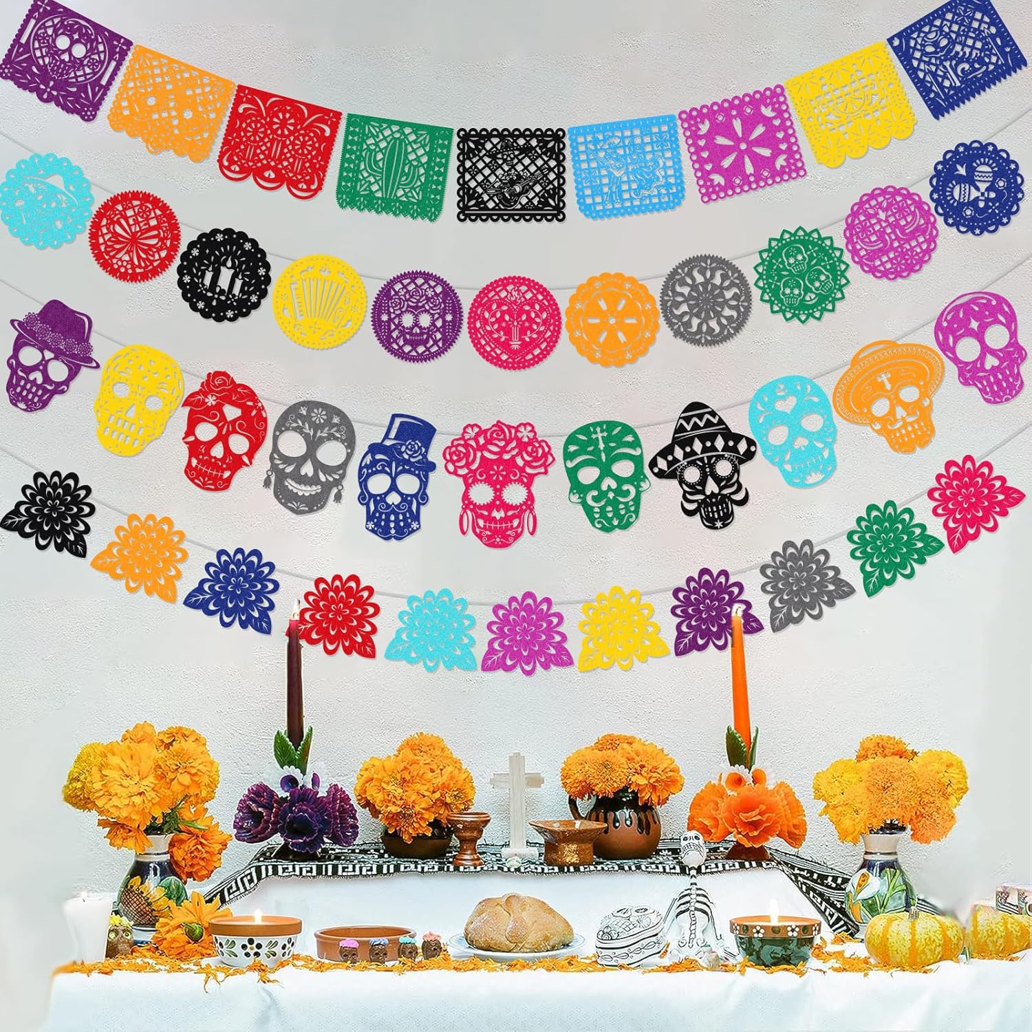 42pcs Day of The Dead Papel Picado Banner