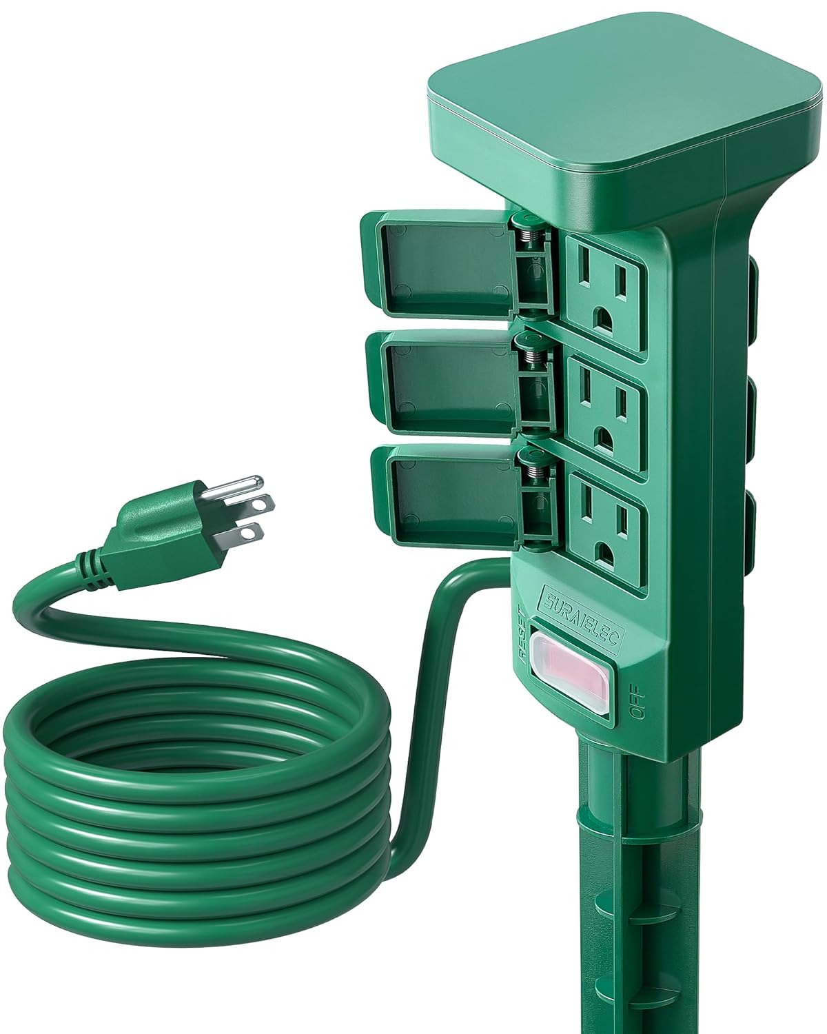 Outdoor Power Stake Waterproof, 6 Grounded Outlets Power Strip ...