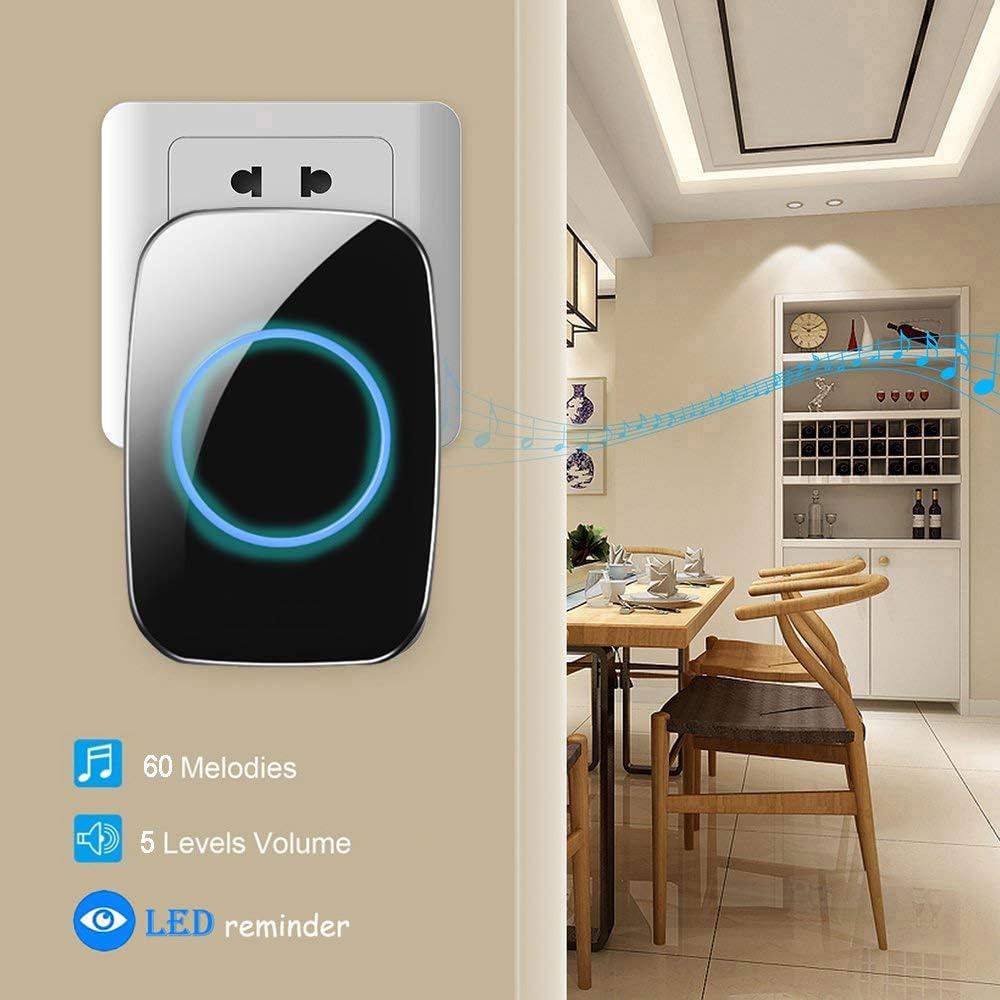 Wireless Doorbell, FullHouse Waterproof Door Bell Kit, Distinguish ...
