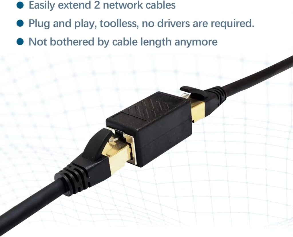 3 Pack Ethernet Coupler, Premium Gold Plated Ethernet Extender, RJ45 ...